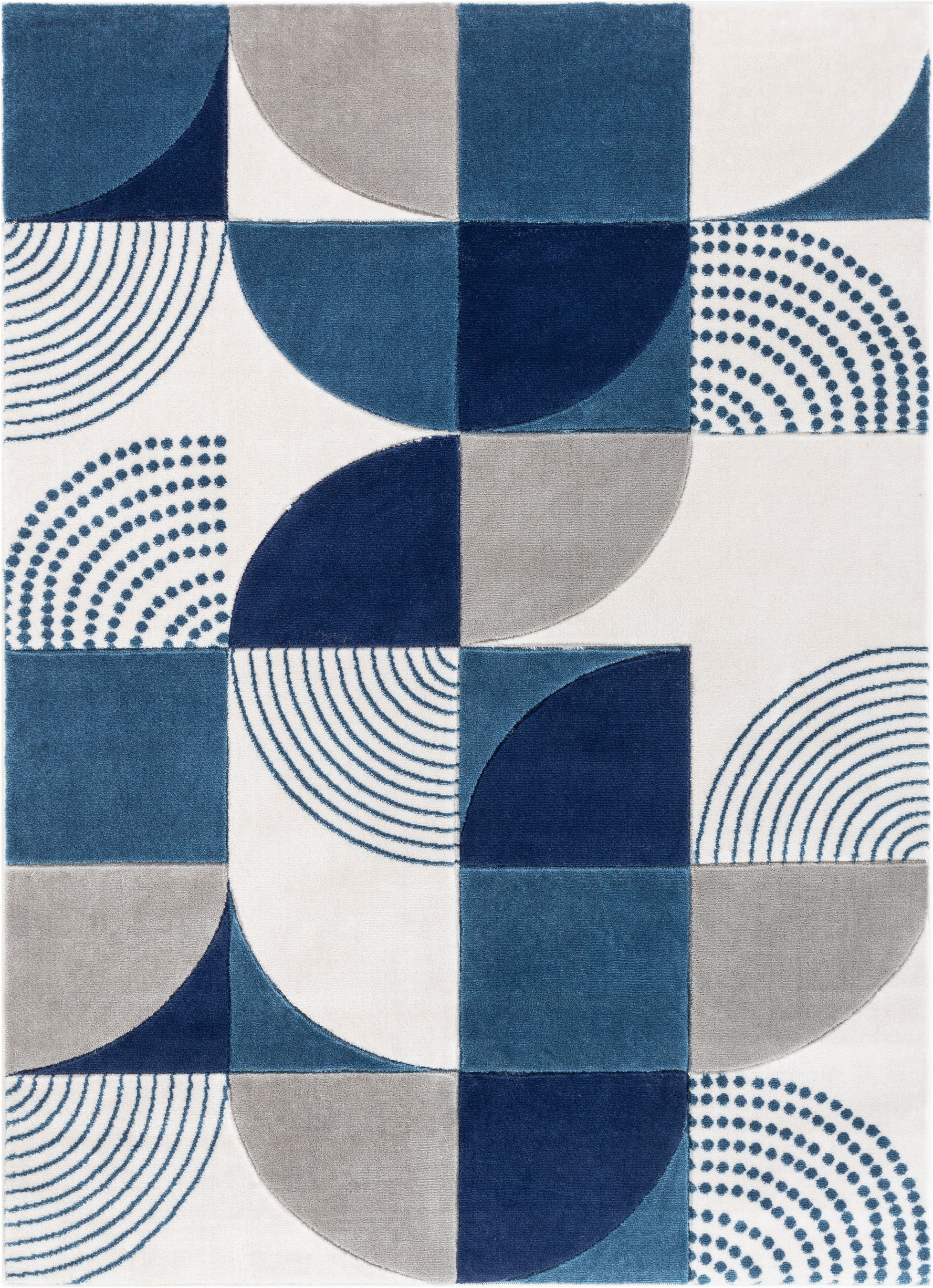 Well Woven Good Vibes Margot Modern Geometric Blue 5'3" x 7'3" Area Rug ...