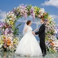 8.5FT White Wedding Arch Round Backdrop Stand Large Circle Metal Floral ...