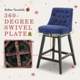 Austuff Modern Chairs - Set of 2 Blue Bar Stools, Swivel Counter Height ...