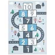 SAFAVIEH Carousel Kids Orpa The Dog Area Rug, Ivory/Blue, 3'3" x 5'3 ...