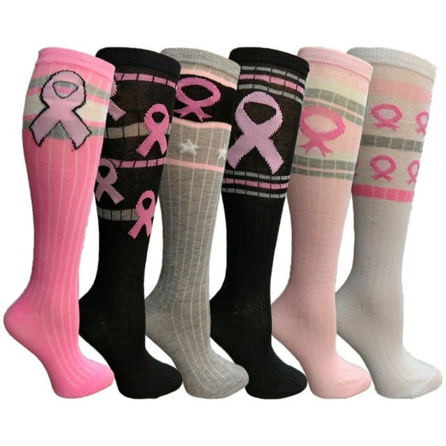 Pink Ribbon Breast Cancer Awareness Ankle/Crew Socks for Women ...