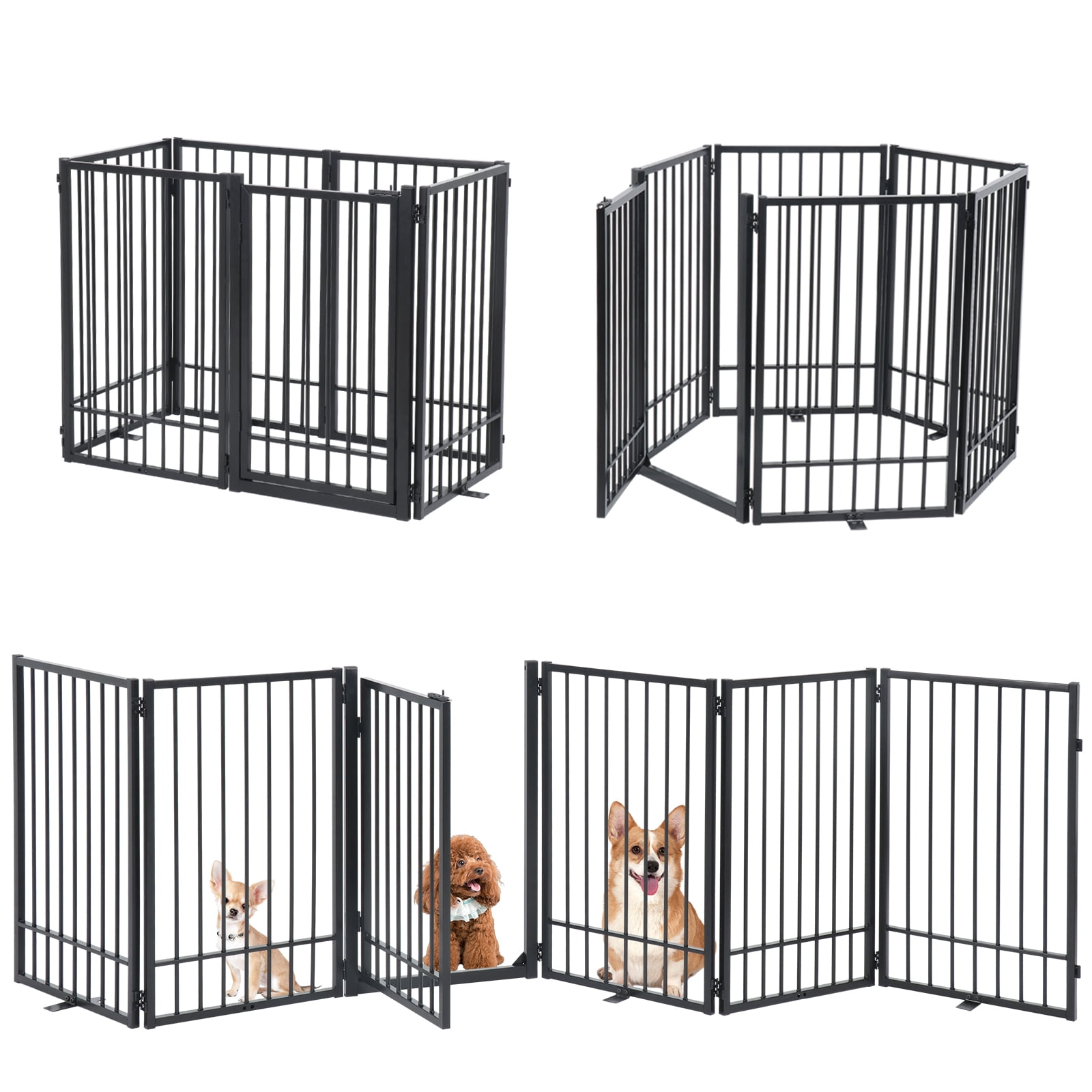 Click here for Luckup Free Standing Dog Gate With Door Walk Throu... prices