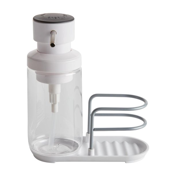 KitchenAid Satin Wire Soap Pump And Sponge Caddy in White - Walmart.com ...