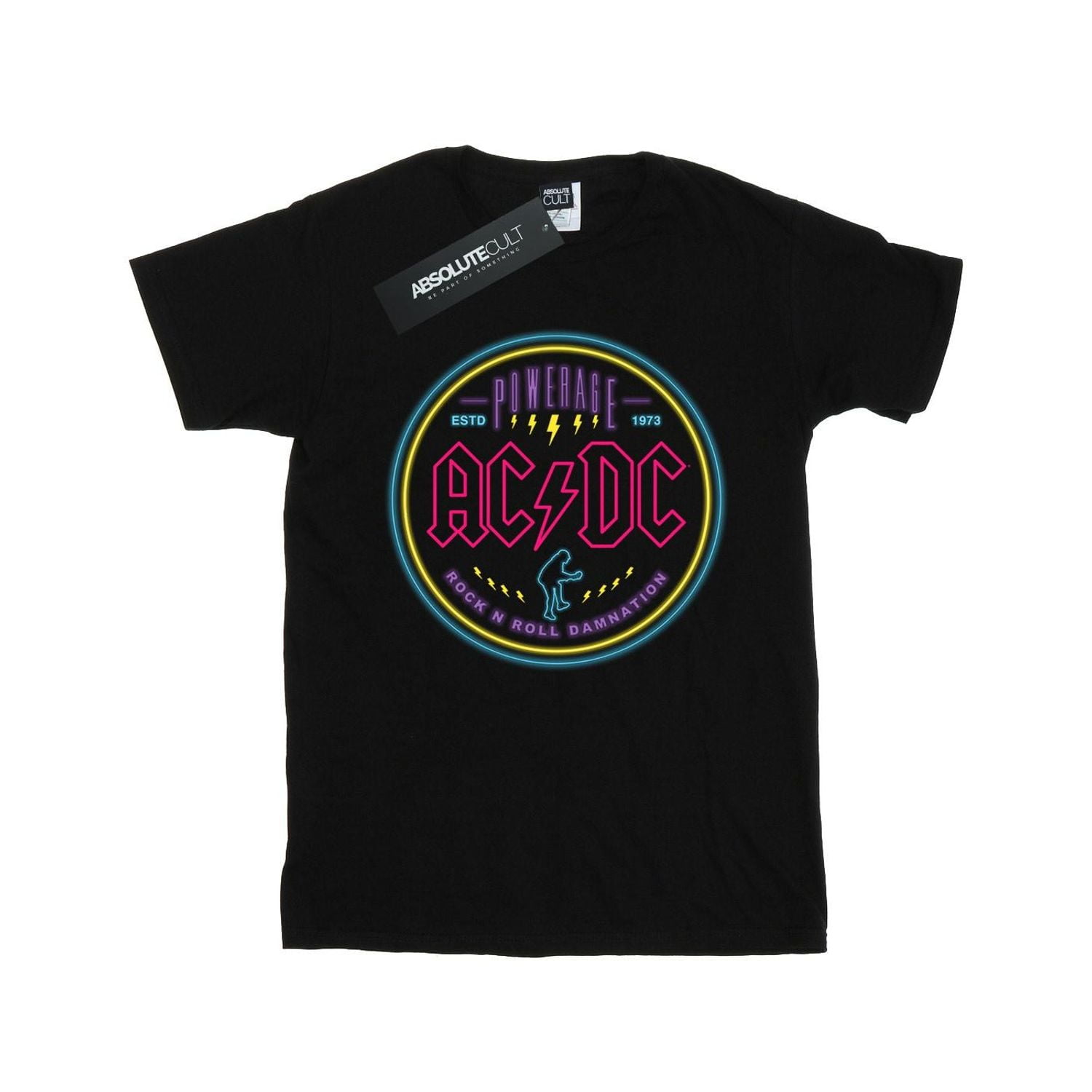 Click here for Acdc Ac/Dc Girls Circle Neon Cotton T-Shirt 12-13... prices