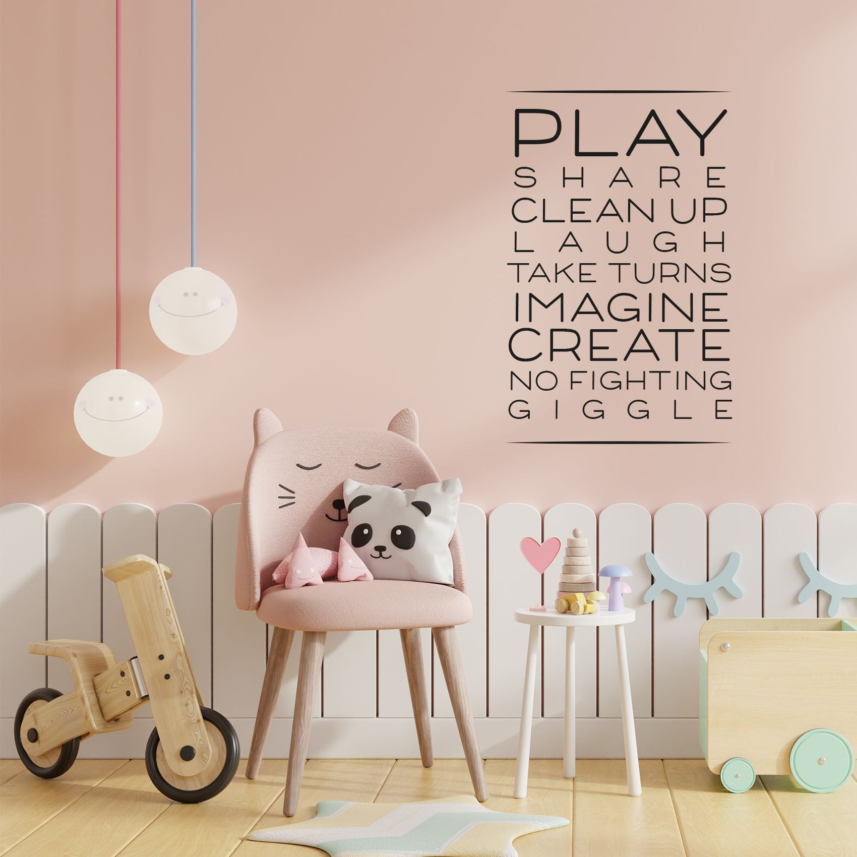 No Fighting Play Share Laugh Playroom Rules Play House Playmates ...