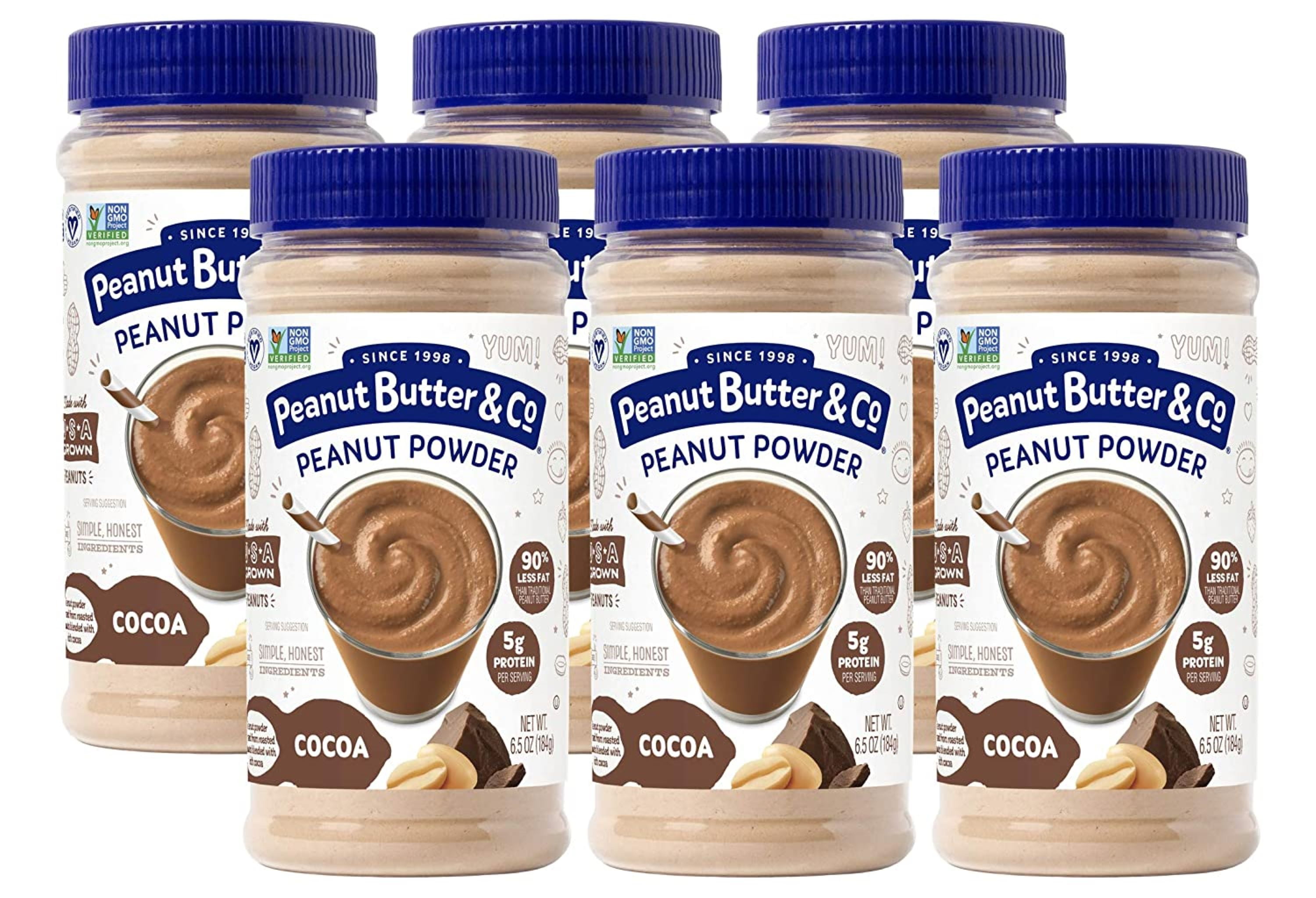 Peanut Butter & Co, Cocoa Flavored Peanut Butter Powder, 6.5 oz, 6 Pack ...
