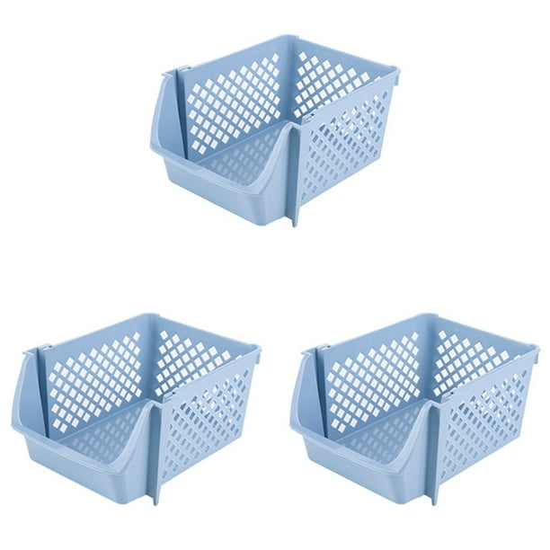 Stackable Vegetable Storage Basket for Food Plastic Storage Bins Blue ...