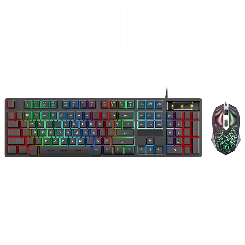 axGear Wired Gaming Keyboard and Mouse Combo Ergonomic Design USB Color ...