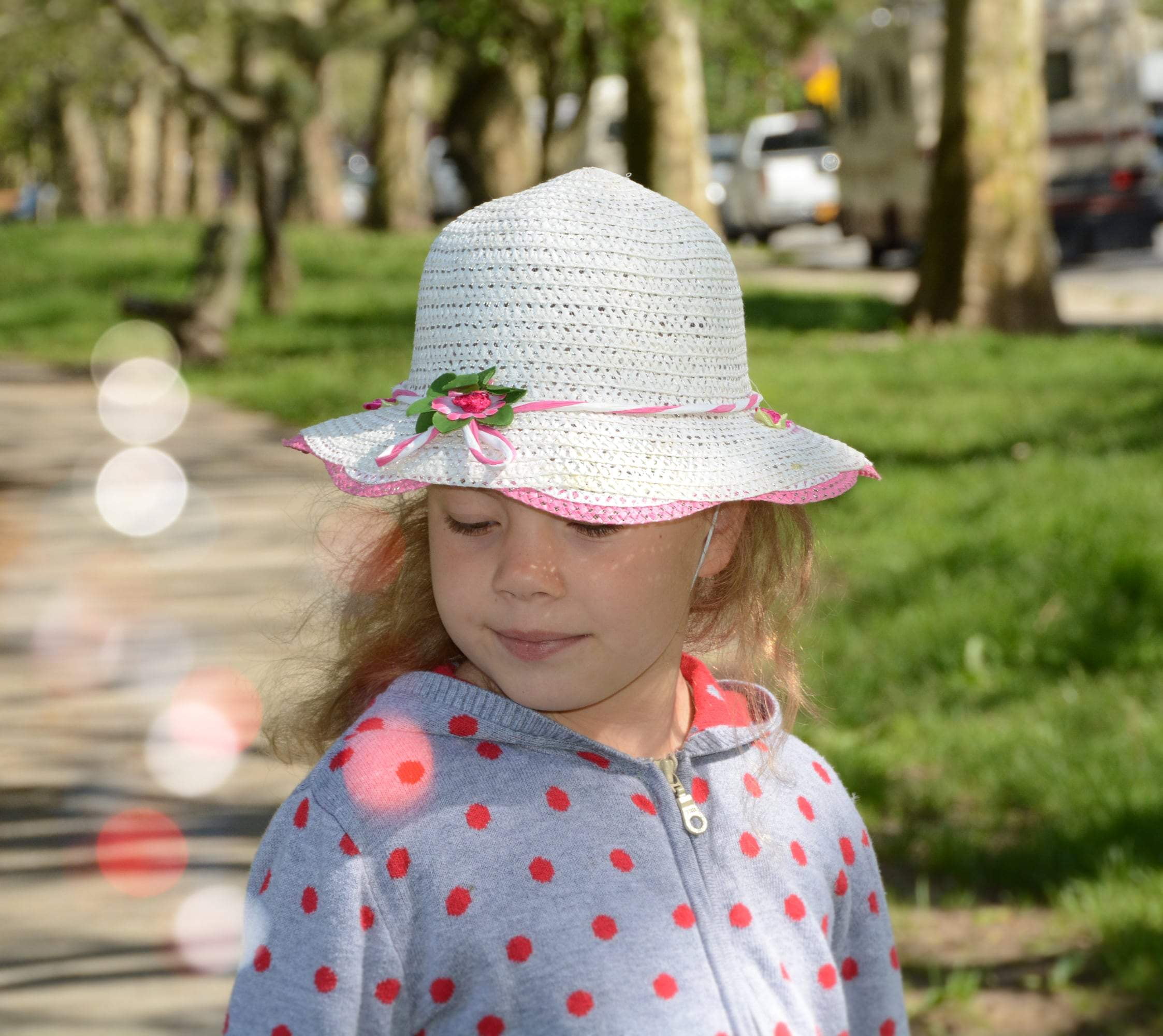 Girl Straw Cap Sun Hat Beach Summer Floral Sun hat 3-7 Years - Fuchsia ...