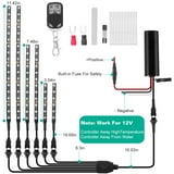Moclever RGB Motorcycle LED Light Kit, Waterproof Flexible Strips ...