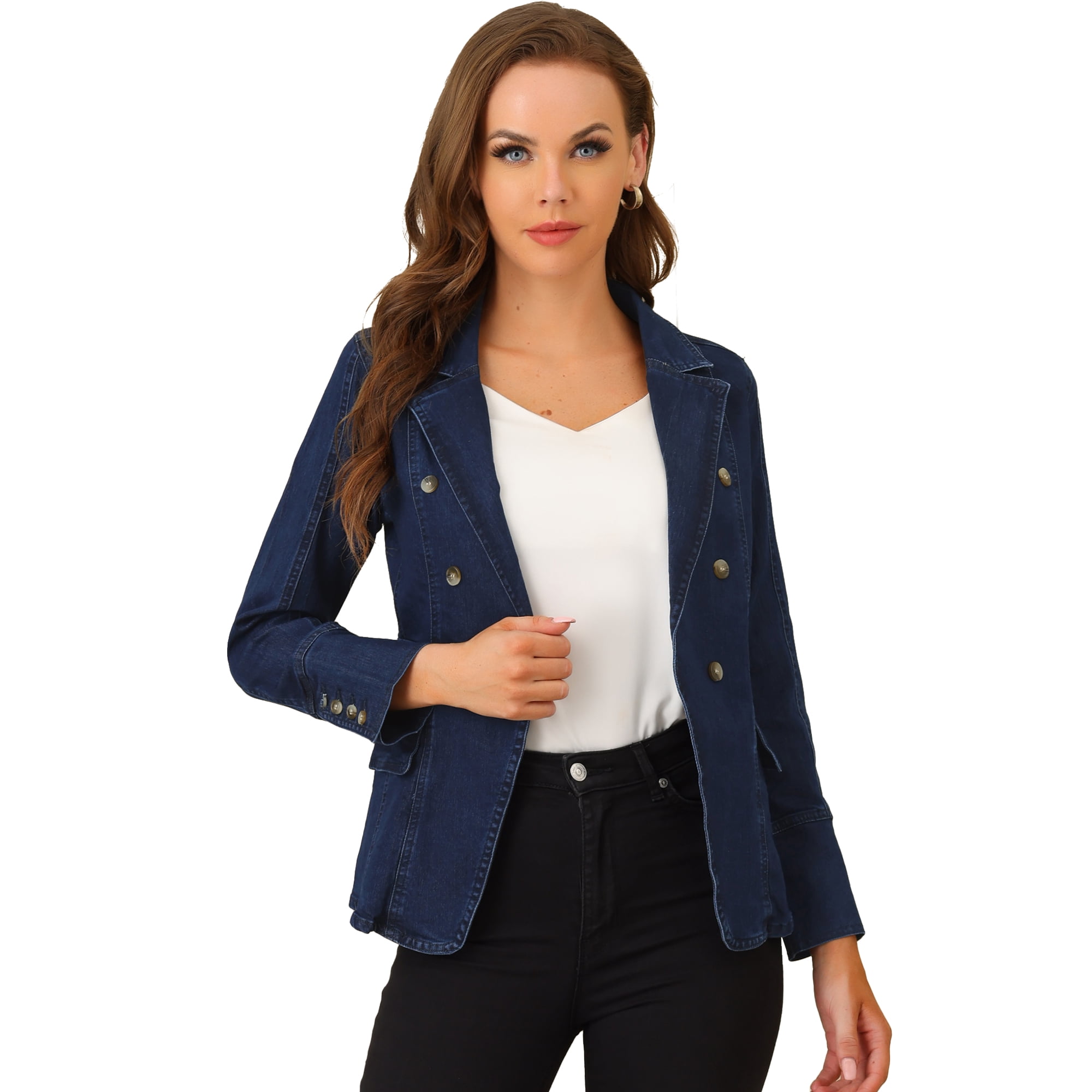 Click here for Inspire Chic Womens Casual Lapel Jeans Long Sleeve... prices