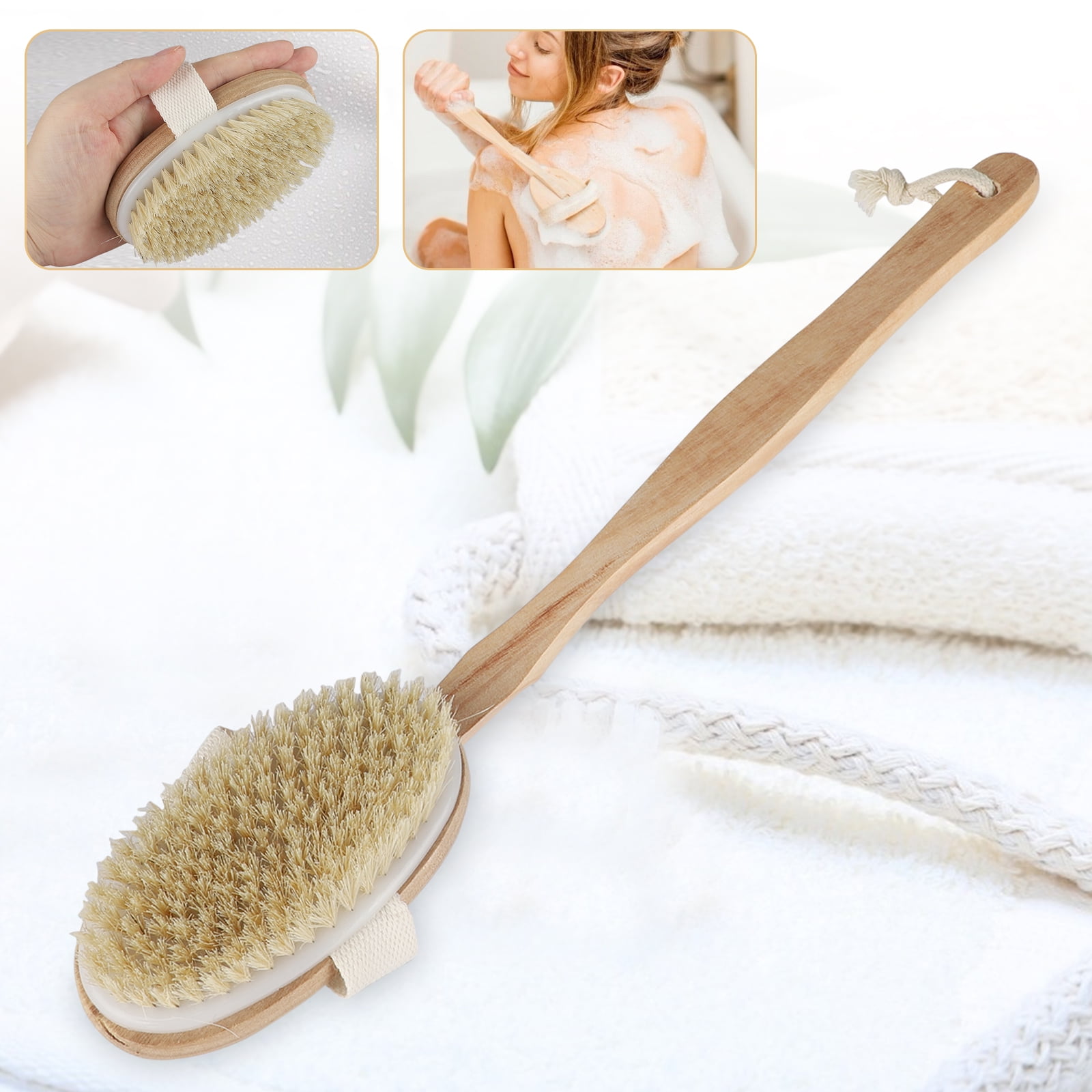 Bath Body Exfoliating Brush Shower Back Cleaning Scrubber With Long