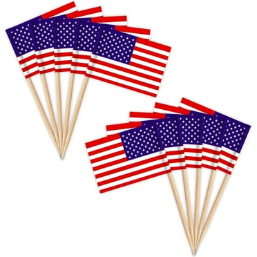 American Flag Toothpicks USA Cake Flag Topper Country Toothpick Flags ...