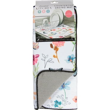 FARMHOUSE Microfiber Countertop Dish Drying Mat, Machine Washable by ...