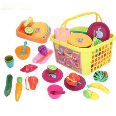 Naler 33 Pcs Kids Kitchen Fruit Vegetable Food Pretend Role Play ...