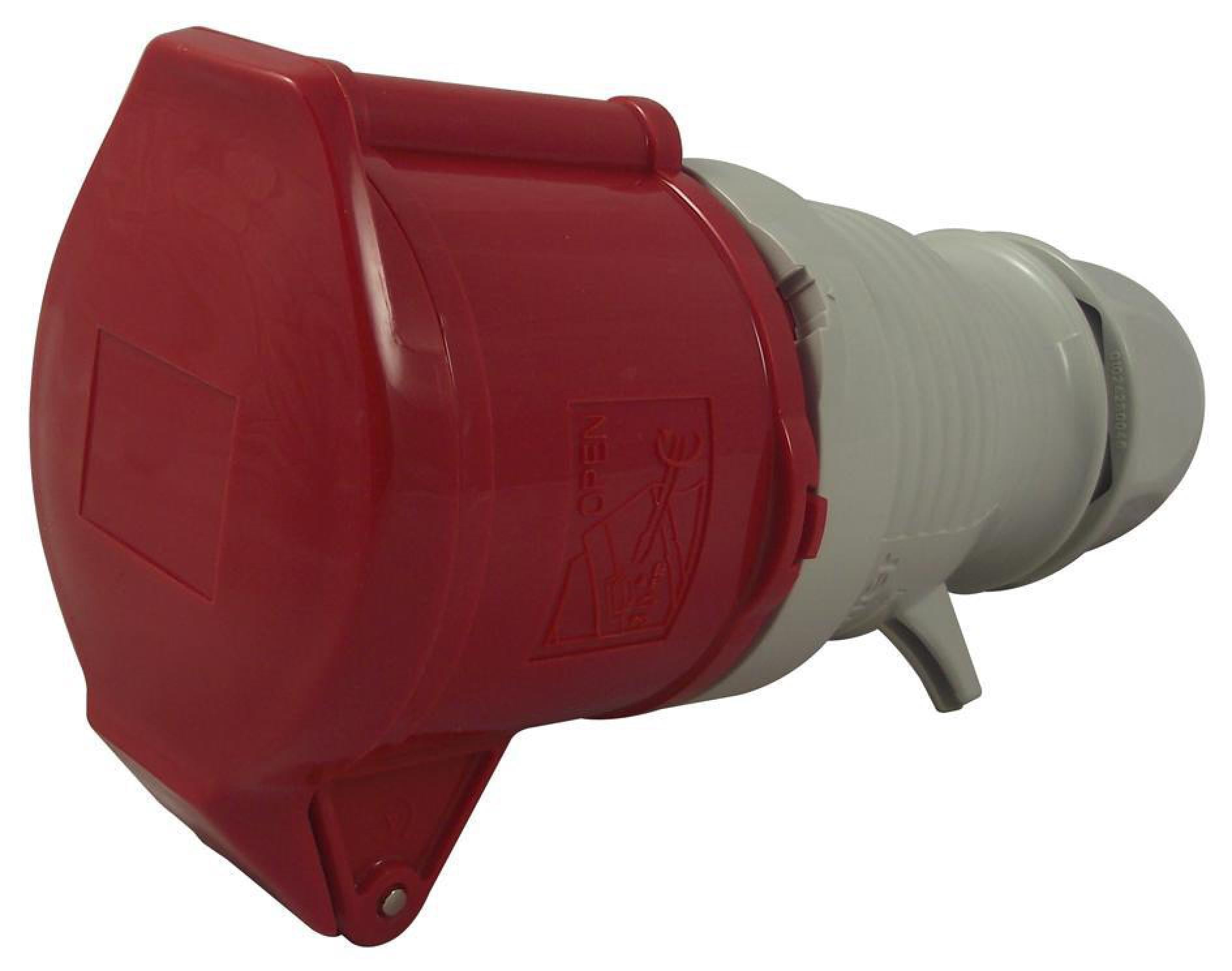 WALTHER - 32A, 415V, Cable Mount CEE Socket, 3P+N+E, Red, IP44 ...