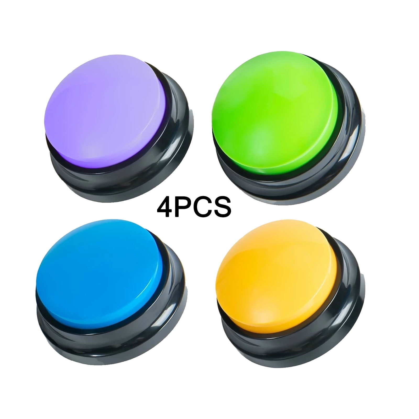 4 Pack Dog Voice Recording Buttons for Communication, Interactive Dog ...