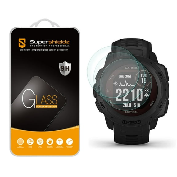 2 Pack Designed for Garmin Instinct 3 45mm (Solar/Amoled) Tempered ...