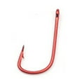 100pcs High Carbon Steel Fishing Hook Red with Barb Fast Attack Single ...