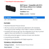 MAP Sensor - Compatible with 2013 - 2014 Nissan Altima 2.5L 4-Cylinder ...