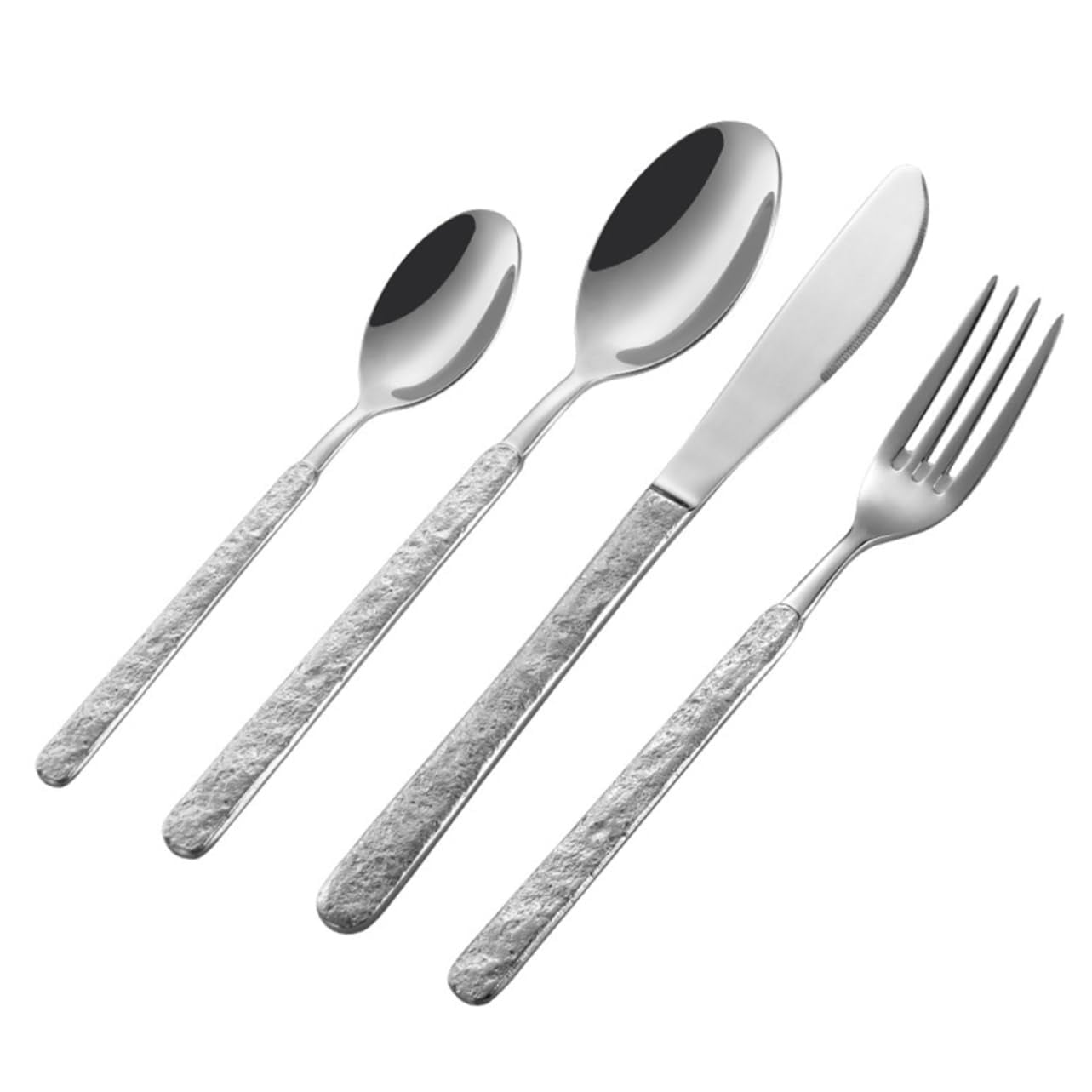 Kit de tenedor y cuchara: diseño de grano de piedra con aspecto vintage ...
