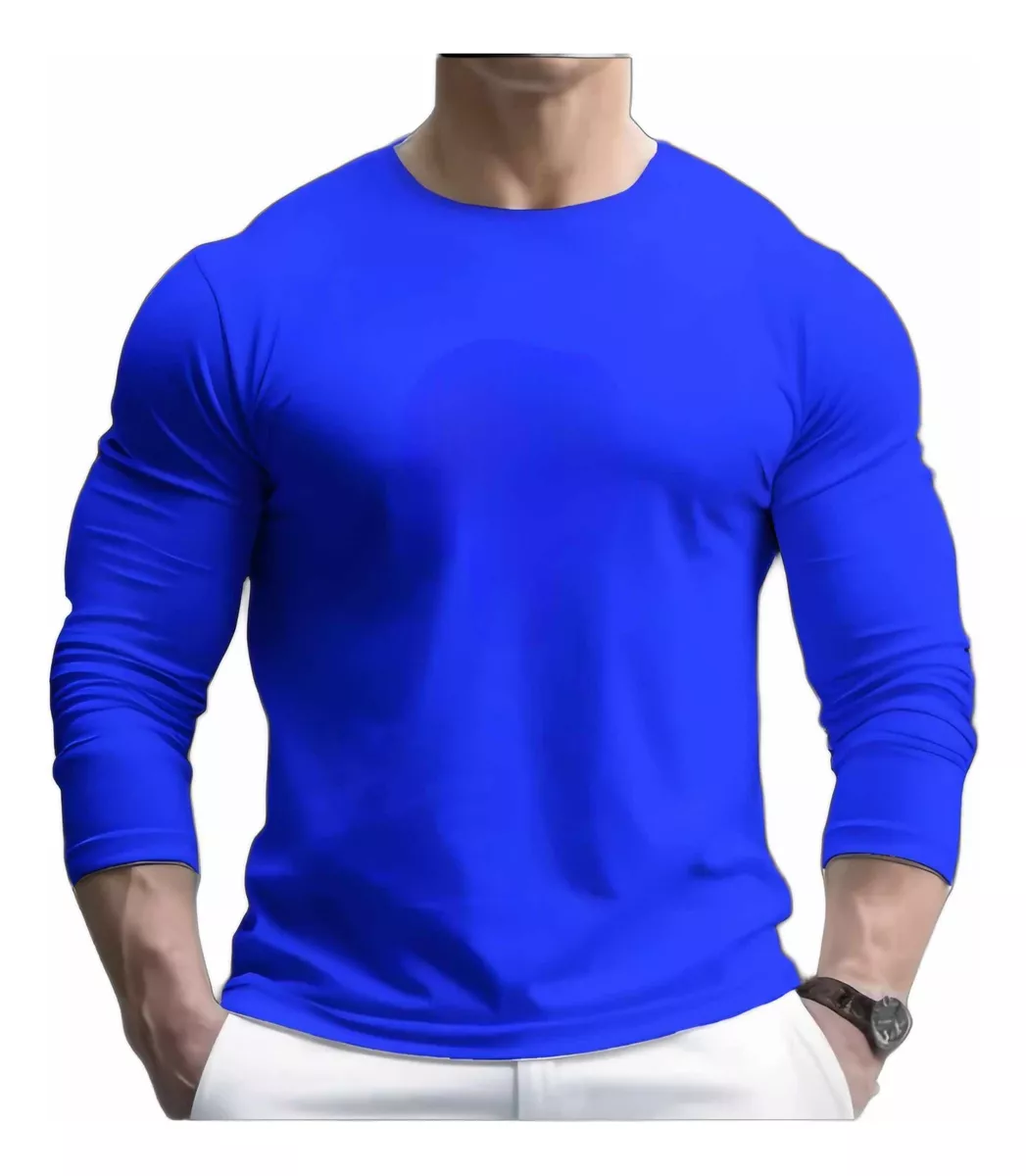 Playera De Hombre Manga Larga Cómoda Fresca Casual Caballero | Walmart ...