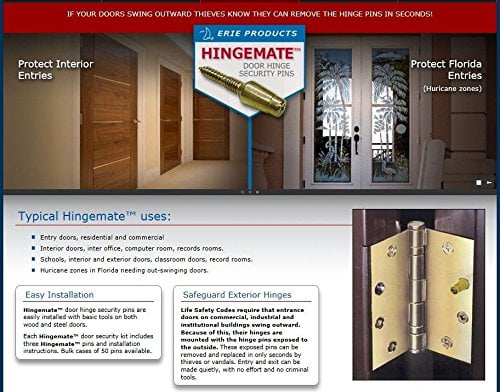 HINGEMATEâ„¢ DOOR SECURITY PINS, 3 PACK KIT - Walmart.com
