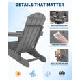 Folding Adirondack Chair Set of 6, All-Weather HDPE Outdoor Chair ...