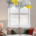 Abstract Art Tie Up Valance Curtains Yellow Grey Graffiti Painting ...