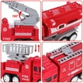 CJC Pull Back Fire Truck Vehicles Play Set, Friction Powered Toy Cars ...