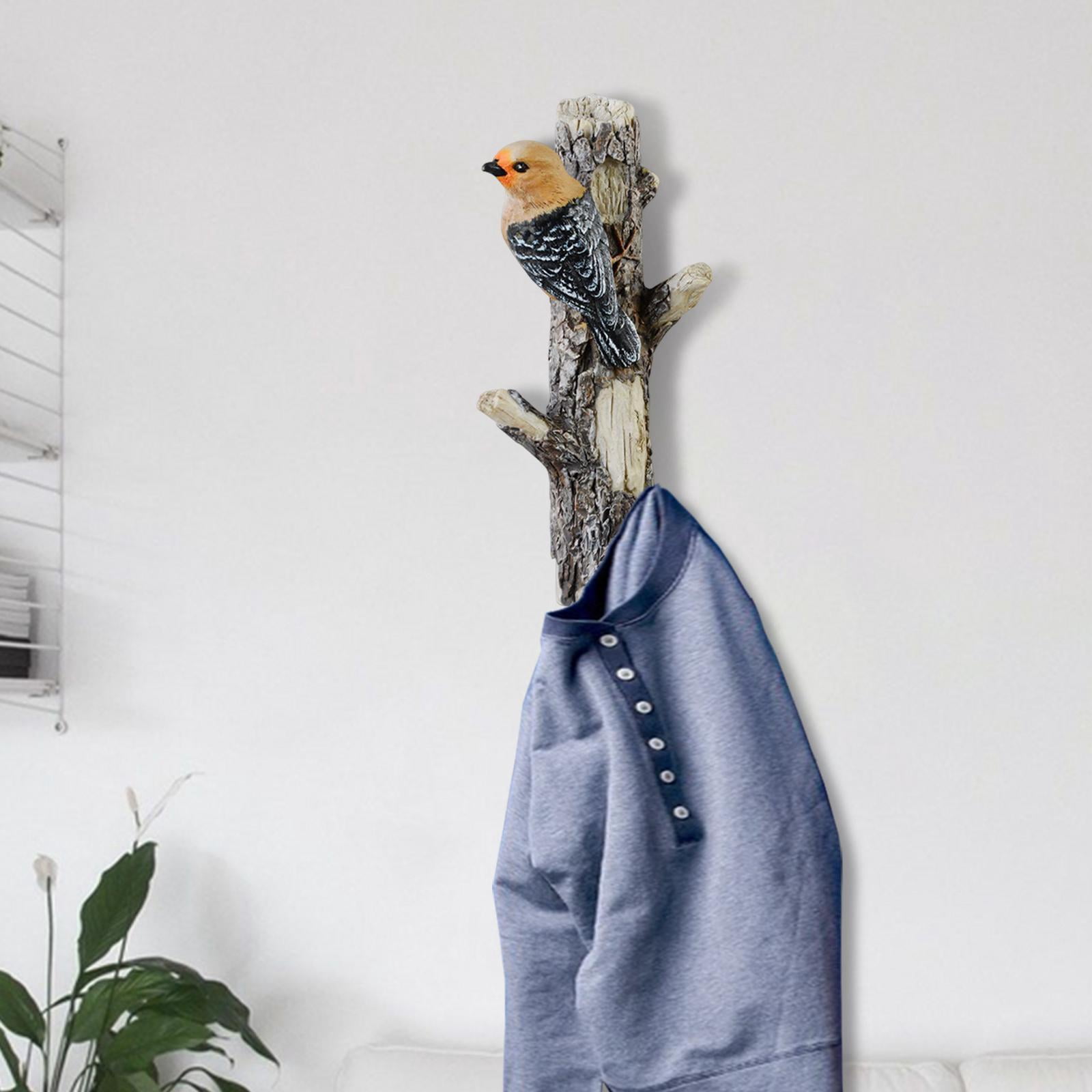 Decorative Rustic Birds On A Branch Hanger Robe Hanging Home Keys Wall ...