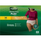 Depend Protection Plus Ultimate Underwear for Women, Medium (88 Count ...
