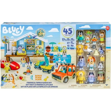 Moose Toys Bluey Beach Multipack Playset, 6 Figures, 15 Accessories ...