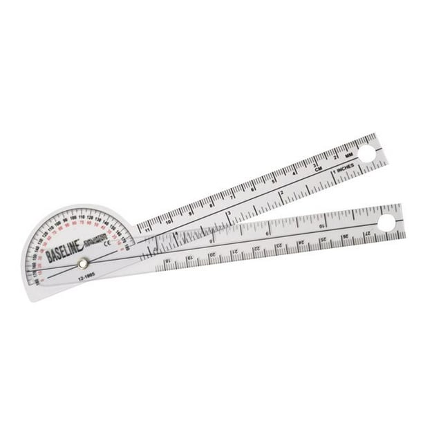 Baseline 360 degree clear plastic goniometer joint angle and range of ...