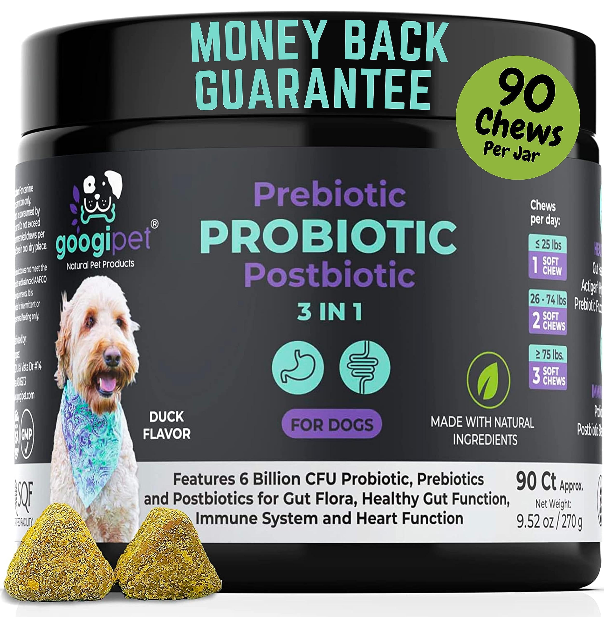 Probiótico para perros Googipet Probiotics: 6 mil millones de CFU ...