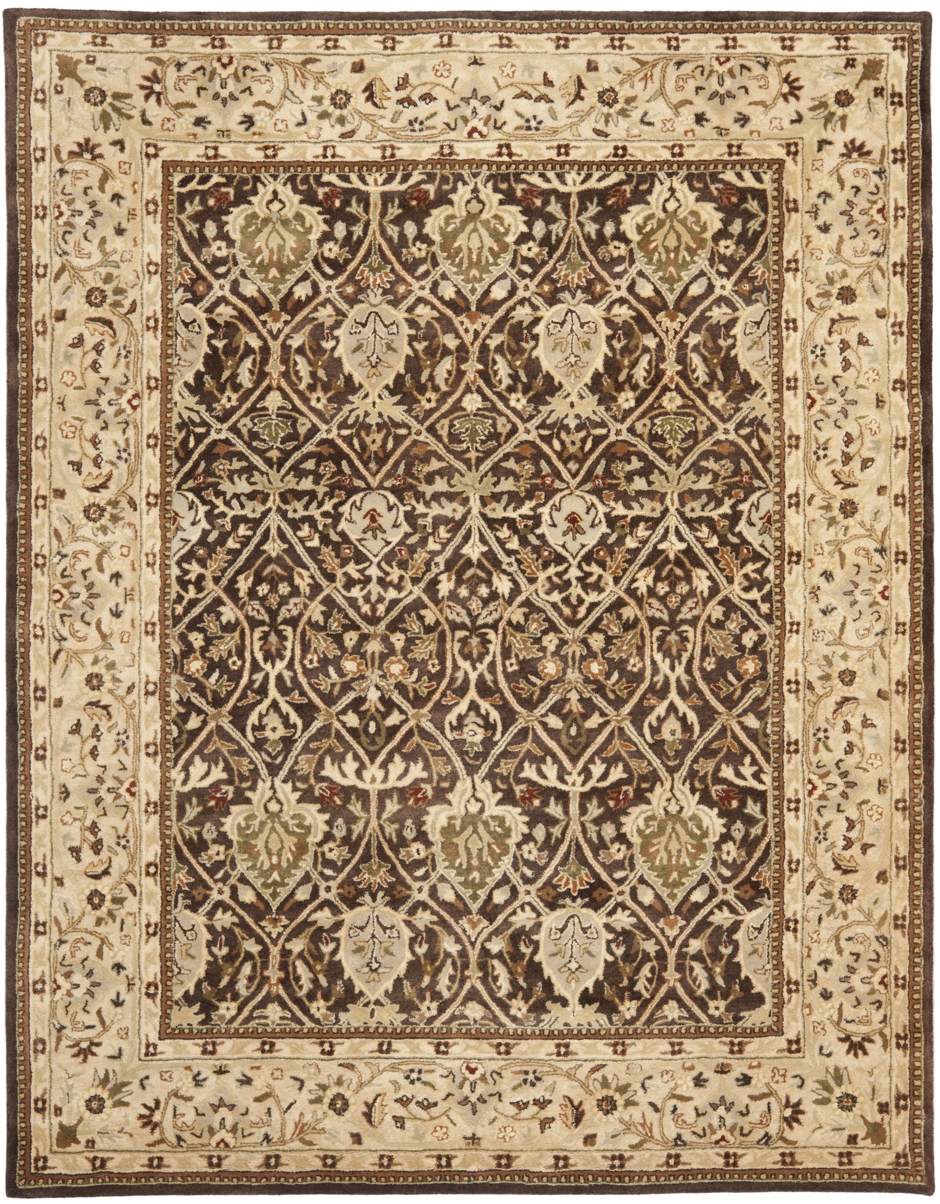 SAFAVIEH Persian Legend Adrian Floral Bordered Wool Area Rug, Brown ...