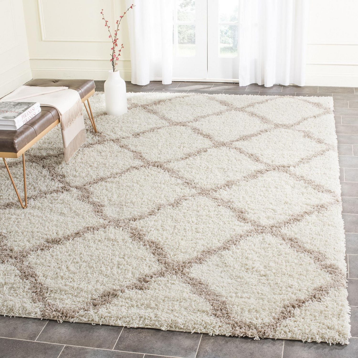 Click here for Safavieh Dallas Logan Geometric Shag Area Rug 8 Ft... prices