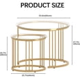 Nesting Coffee Table, Round Coffee Table Set , Glass Nesting Table with ...