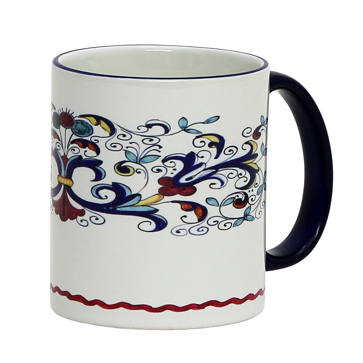SUBLIMART: Printed Deruta style Mug with Blue Rim with fascia design ...