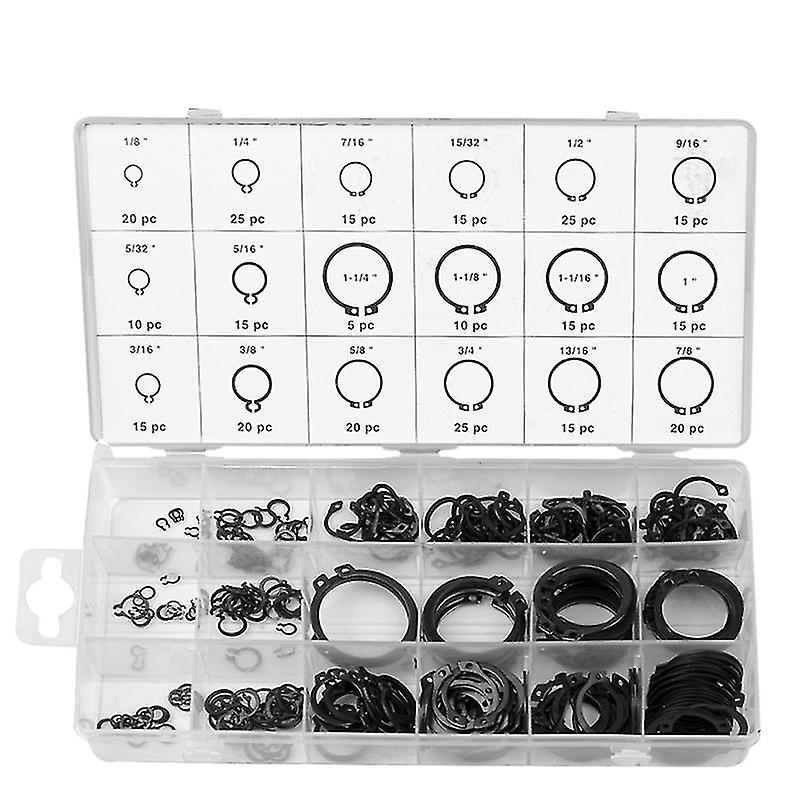 300 Pieces Circlip Kit External Retaining Ring Kit C-type Carbon Steel ...