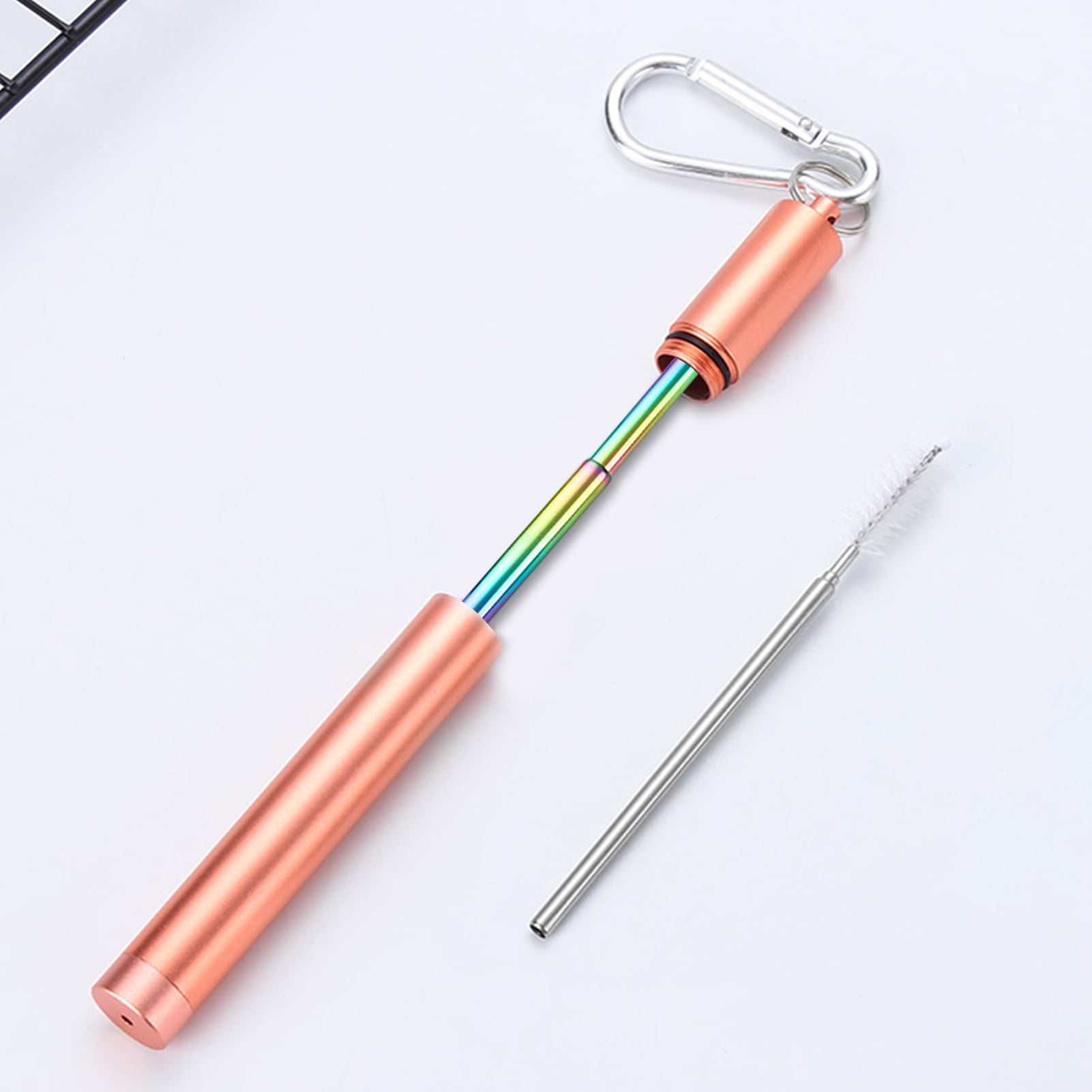 Bobasndm Drinking Straw Foldable 1 Set Storage Case Colorful Telescopic ...