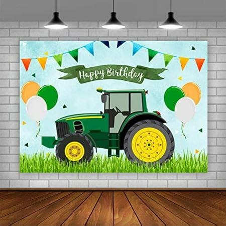 YOITEA Tractor Theme Birthday Backdrop Boy Farm Happy First Birthday ...