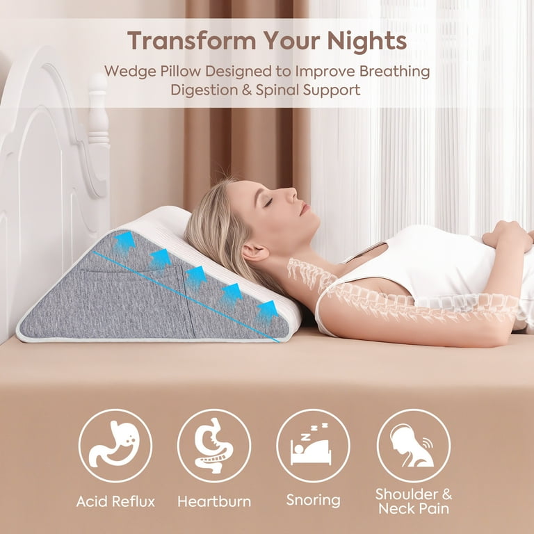 Pillow Side Sleeper Knee Wedge Pillow After Surgery ZOEMO Memory Foam ...