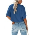 Dellytop Women Half Sleeve Drop Shoulder Solid Color Basic Crop Tops ...