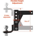 Adjustable Trailer Hitch, Fit 2-Inch Receiver, Trailer Hitch Ball Mount ...