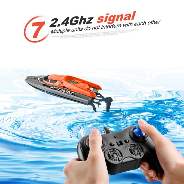2.4GHz High Speed RC Boat Rechargeable Waterproof 30km/h 4CH Water ...