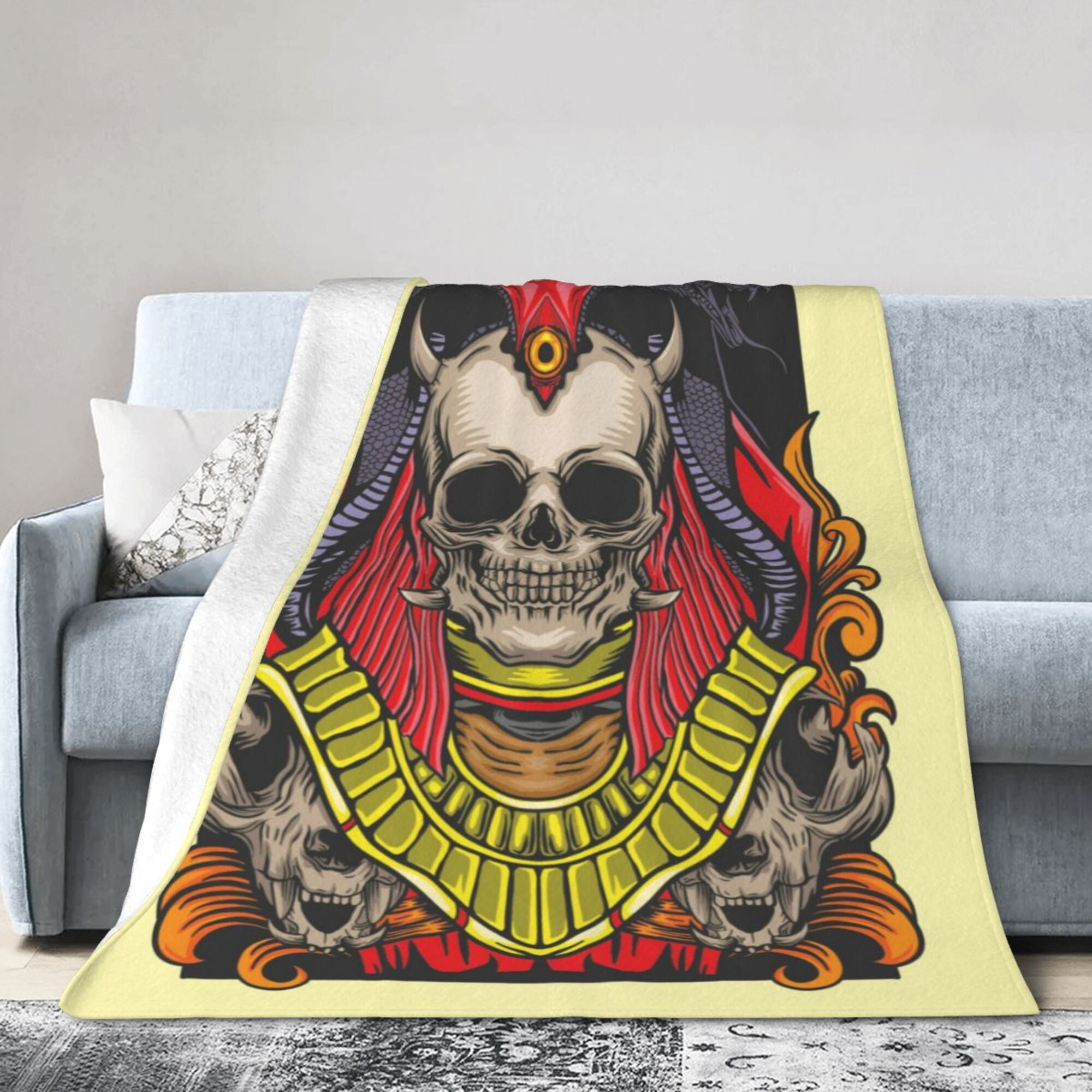 ZICANCN Skull Death Design Anti-Pilling Flannel Bed Throw Blankets ...