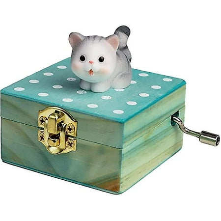 Wooden Cute Gray Cat Music Box | Walmart Canada