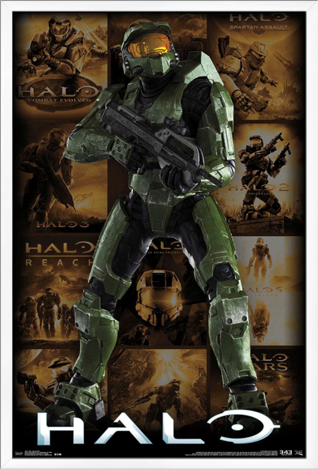 Halo - Game Key Art Grid Wall Poster, 22.375" x 34", Framed - Walmart.com