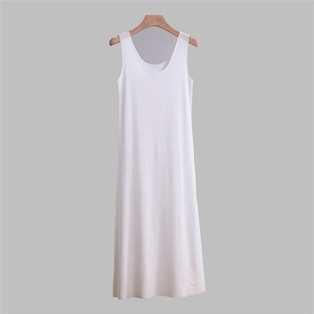 KUIZAP Lady Full Slips Under Dress Slip Anti-Static Tank Long Midi ...